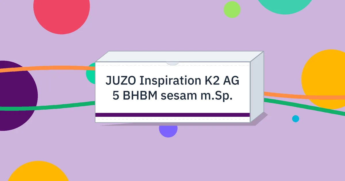Symbolbild: Packung mit der Aufschrift JUZO Inspiration K2 AG 5 BHBM sesam m.Sp. (PZN 14874719) – Verfügbarkeit und Bezug in Apotheken in Frankfurt am Main