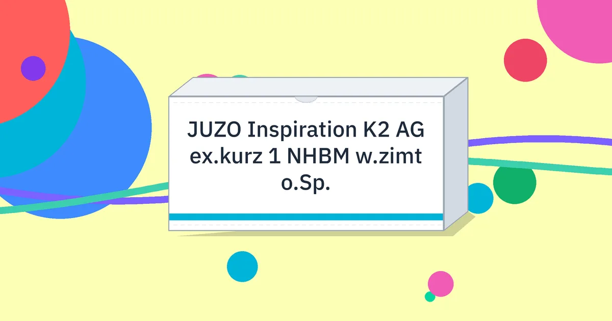 Symbolbild: Packung mit der Aufschrift JUZO Inspiration K2 AG ex.kurz 1 NHBM w.zimt o.Sp. (PZN 14951070) – Verfügbarkeit und Bezug in Apotheken in Frankfurt am Main