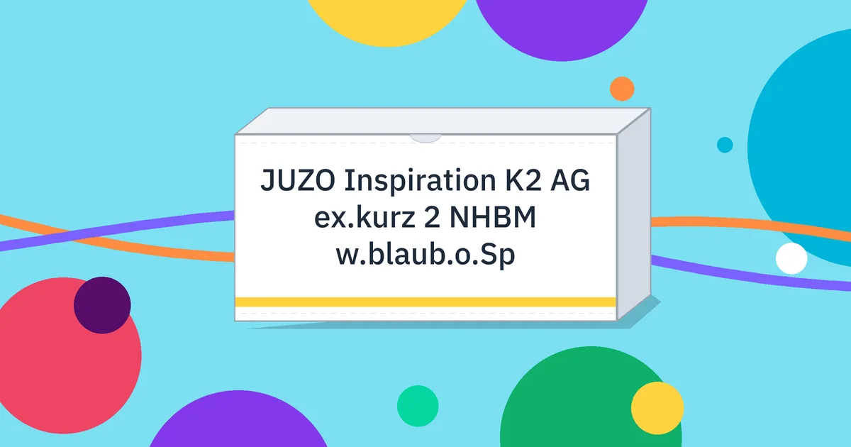 Symbolbild: Packung mit der Aufschrift JUZO Inspiration K2 AG ex.kurz 2 NHBM w.blaub.o.Sp (PZN 14962033) – Verfügbarkeit und Bezug in Apotheken in Frankfurt am Main