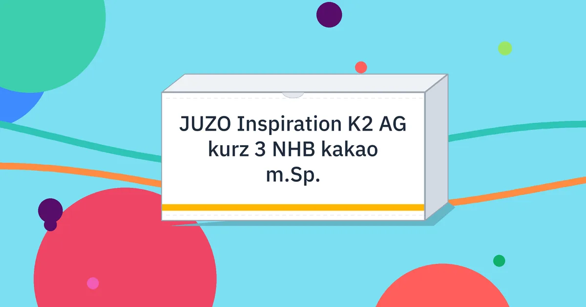 Symbolbild: Packung mit der Aufschrift JUZO Inspiration K2 AG kurz 3 NHB kakao m.Sp. (PZN 14948346) – Verfügbarkeit und Bezug in Apotheken in Frankfurt am Main