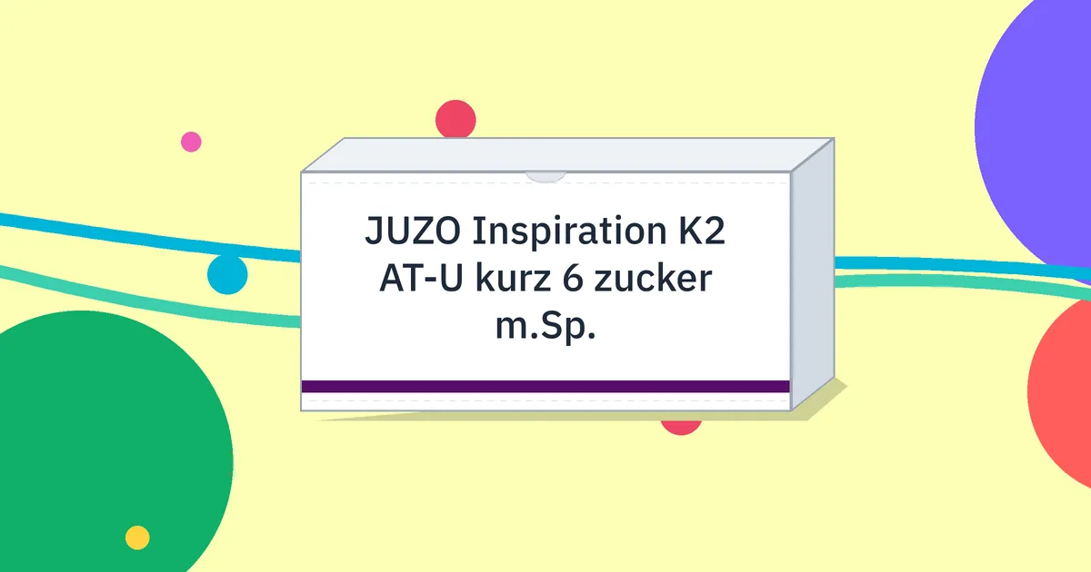 Symbolbild: Packung mit der Aufschrift JUZO Inspiration K2 AT-U kurz 6 zucker m.Sp. (PZN 14929739) – Verfügbarkeit und Bezug in Apotheken in Frankfurt am Main