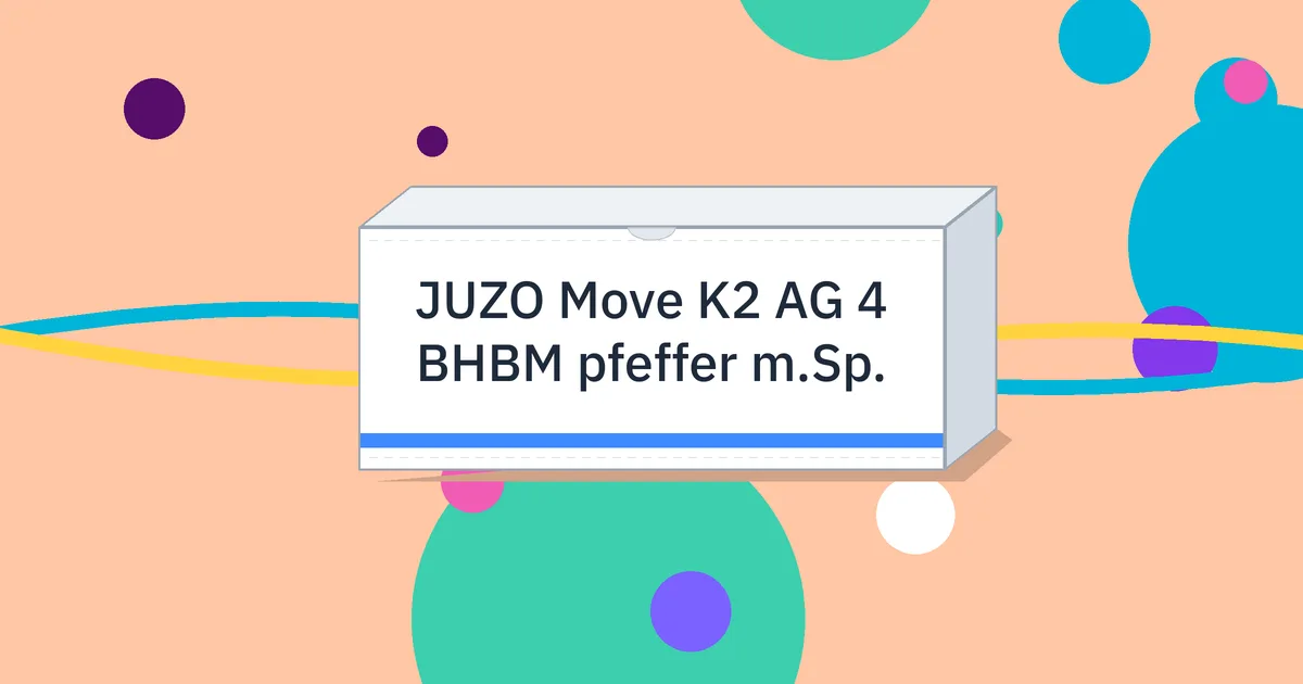 Symbolbild: Packung mit der Aufschrift JUZO Move K2 AG 4 BHBM pfeffer m.Sp. (PZN 16647560) – Verfügbarkeit und Bezug in Apotheken in Frankfurt am Main