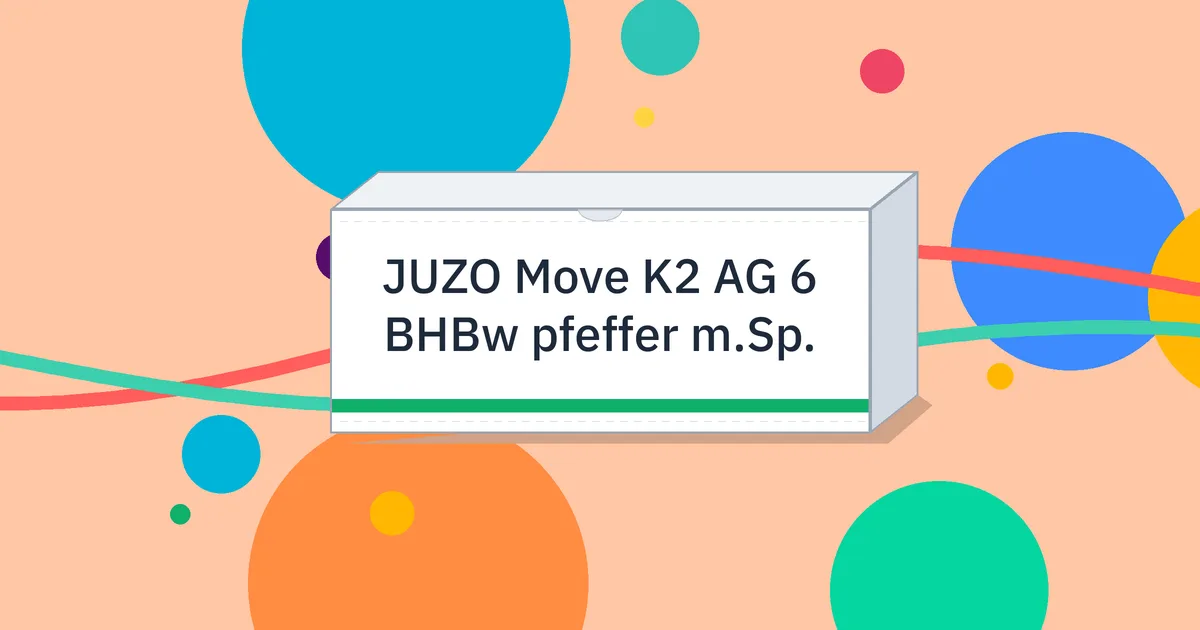 Symbolbild: Packung mit der Aufschrift JUZO Move K2 AG 6 BHBw pfeffer m.Sp. (PZN 16645638) – Verfügbarkeit und Bezug in Apotheken in Frankfurt am Main