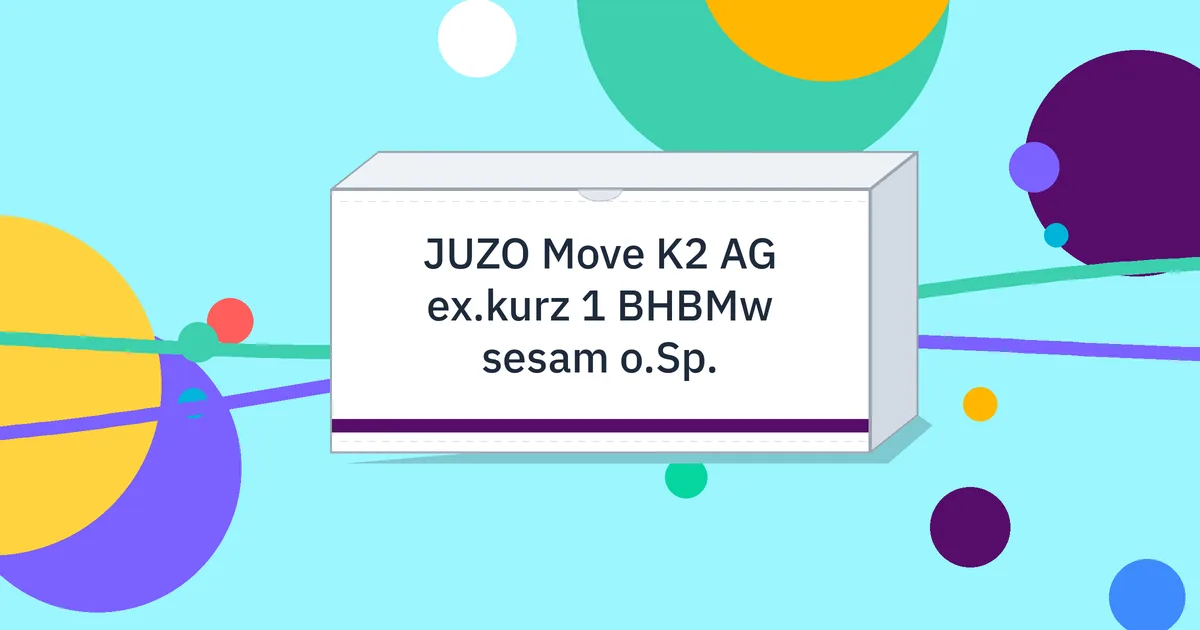 Symbolbild: Packung mit der Aufschrift JUZO Move K2 AG ex.kurz 1 BHBMw sesam o.Sp. (PZN 18534759) – Verfügbarkeit und Bezug in Apotheken in Frankfurt am Main