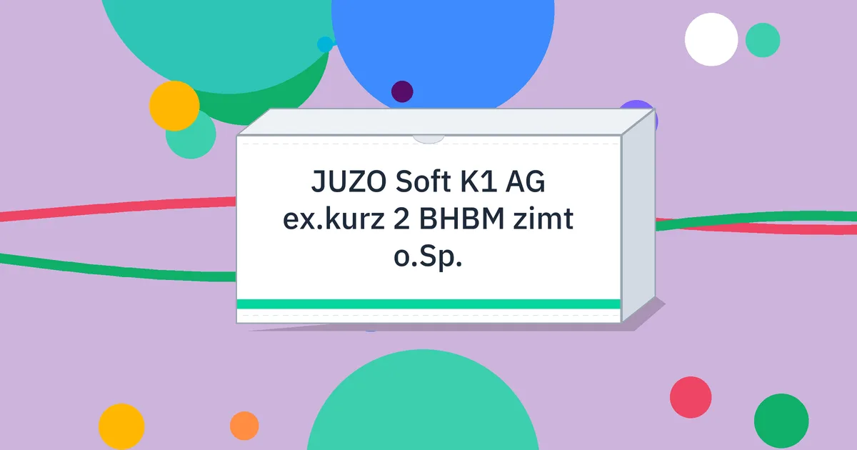 Symbolbild: Packung mit der Aufschrift JUZO Soft K1 AG ex.kurz 2 BHBM zimt o.Sp. (PZN 14858181) – Verfügbarkeit und Bezug in Apotheken in Frankfurt am Main
