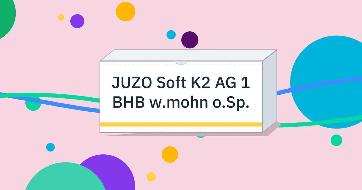 Symbolbild: Packung mit der Aufschrift JUZO Soft K2 AG 1 BHB w.mohn o.Sp. (PZN 14841625) – Verfügbarkeit und Bezug in Apotheken in Frankfurt am Main