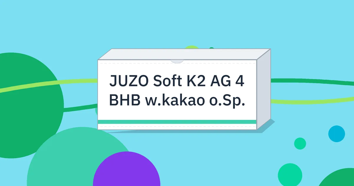 Symbolbild: Packung mit der Aufschrift JUZO Soft K2 AG 4 BHB w.kakao o.Sp. (PZN 14841720) – Verfügbarkeit und Bezug in Apotheken in Frankfurt am Main