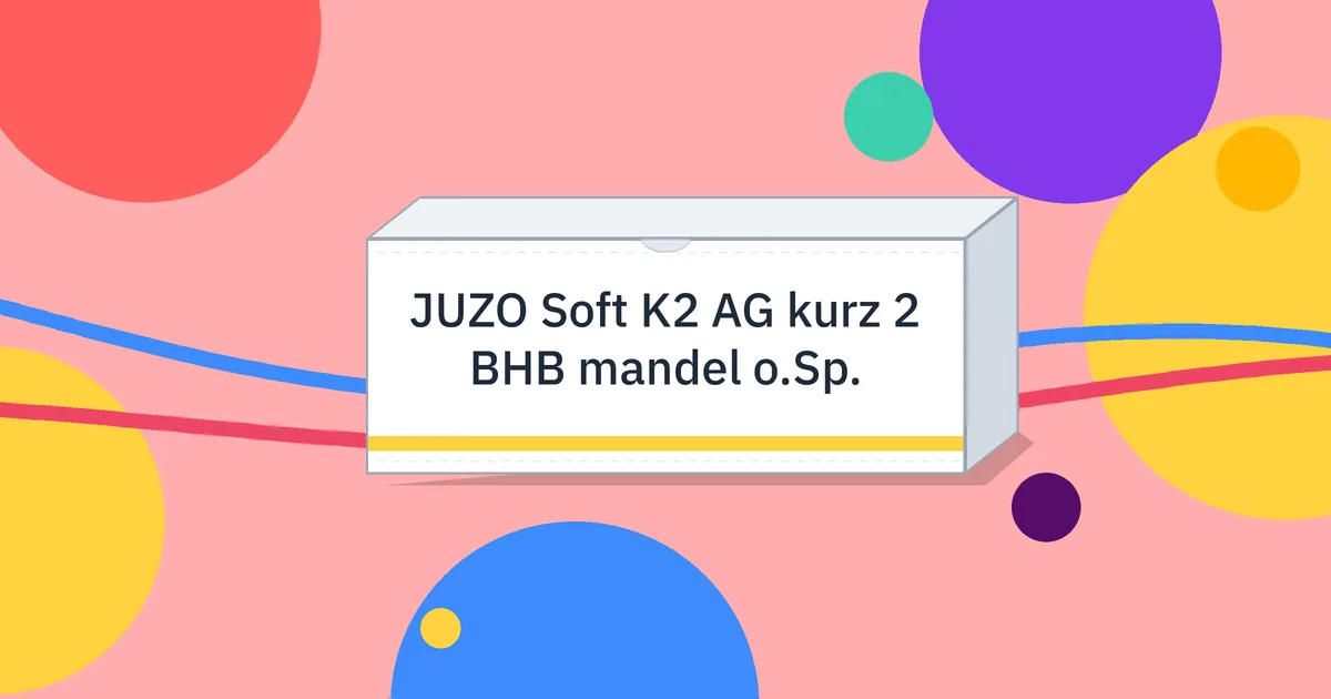 Symbolbild: Packung mit der Aufschrift JUZO Soft K2 AG kurz 2 BHB mandel o.Sp. (PZN 14826991) – Verfügbarkeit und Bezug in Apotheken in Frankfurt am Main