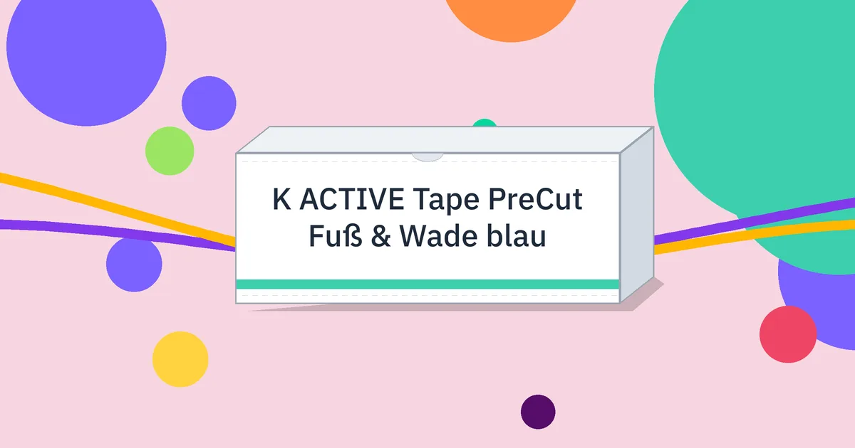 Symbolbild: Packung mit der Aufschrift K ACTIVE Tape PreCut Fuß & Wade blau (PZN 06936760) – Verfügbarkeit und Bezug in Apotheken in Frankfurt am Main