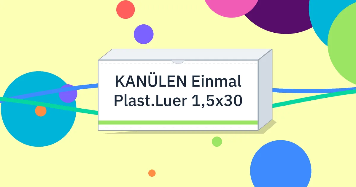 Symbolbild: Packung mit der Aufschrift KANÜLEN Einmal Plast.Luer 1,5x30 (PZN 02440654) – Verfügbarkeit und Bezug in Apotheken in Frankfurt am Main