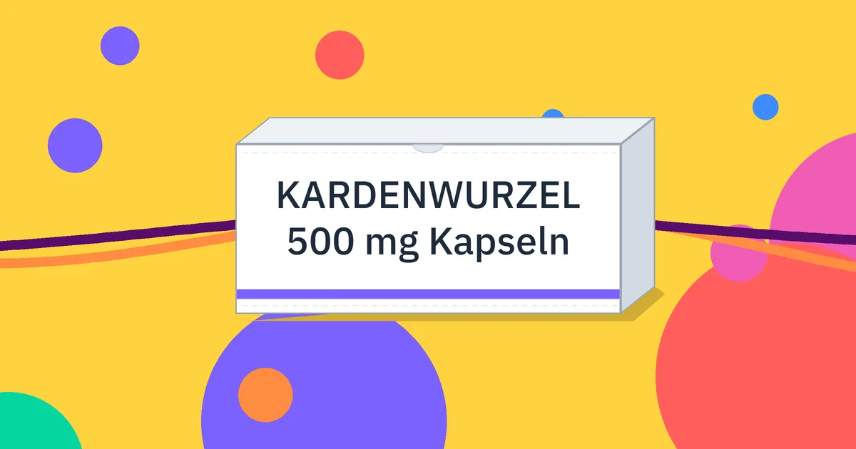 Symbolbild: Packung mit der Aufschrift KARDENWURZEL 500 mg Kapseln (PZN 10780370) – Verfügbarkeit und Bezug in Apotheken in Frankfurt am Main