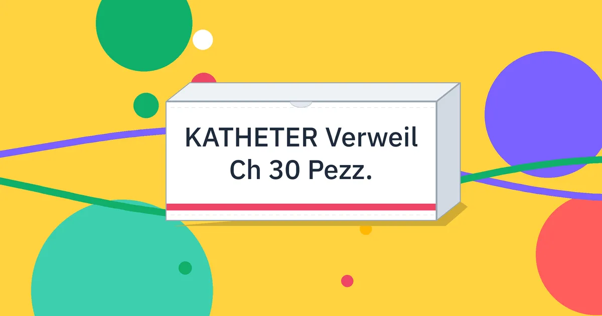 Symbolbild: Packung mit der Aufschrift KATHETER Verweil Ch 30 Pezz. (PZN 01730350) – Verfügbarkeit und Bezug in Apotheken in Frankfurt am Main
