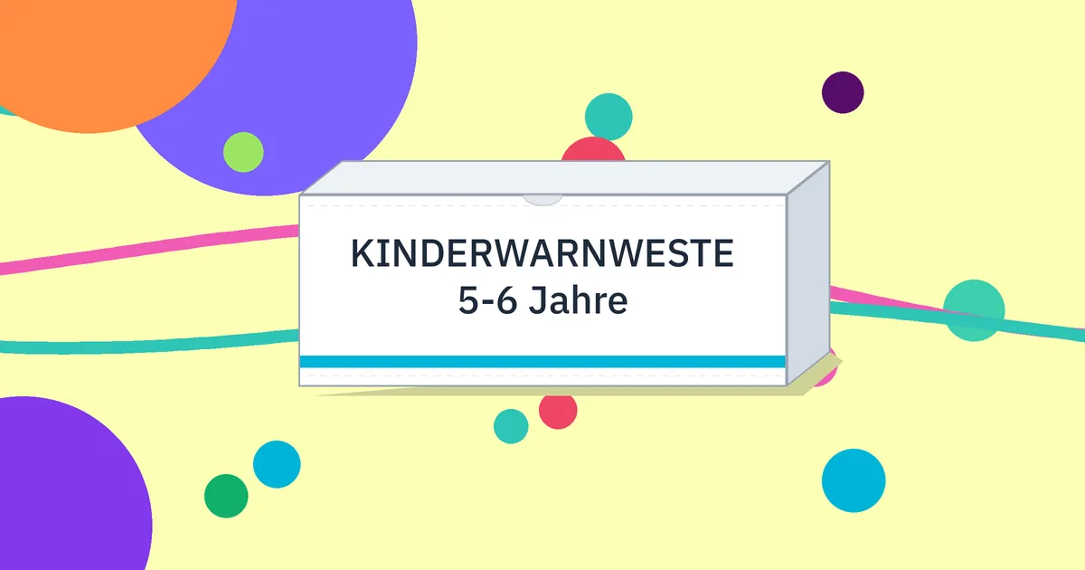 Symbolbild: Packung mit der Aufschrift KINDERWARNWESTE 5-6 Jahre (PZN 18334724) – Verfügbarkeit und Bezug in Apotheken in Frankfurt am Main