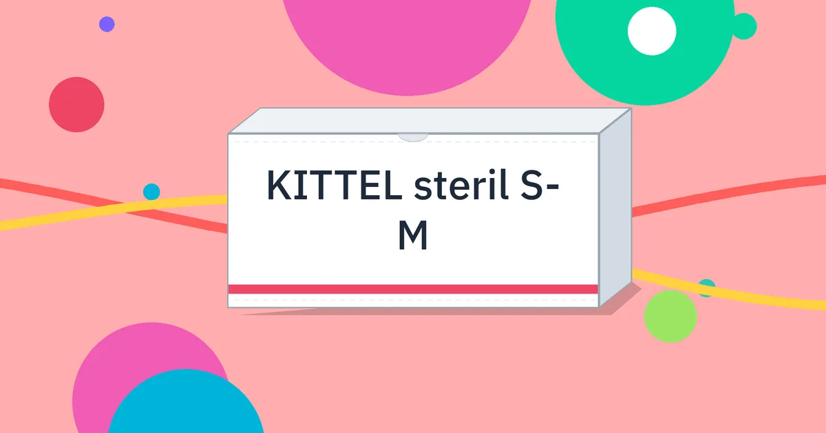 Symbolbild: Packung mit der Aufschrift KITTEL steril S-M (PZN 08848511) – Verfügbarkeit und Bezug in Apotheken in Frankfurt am Main