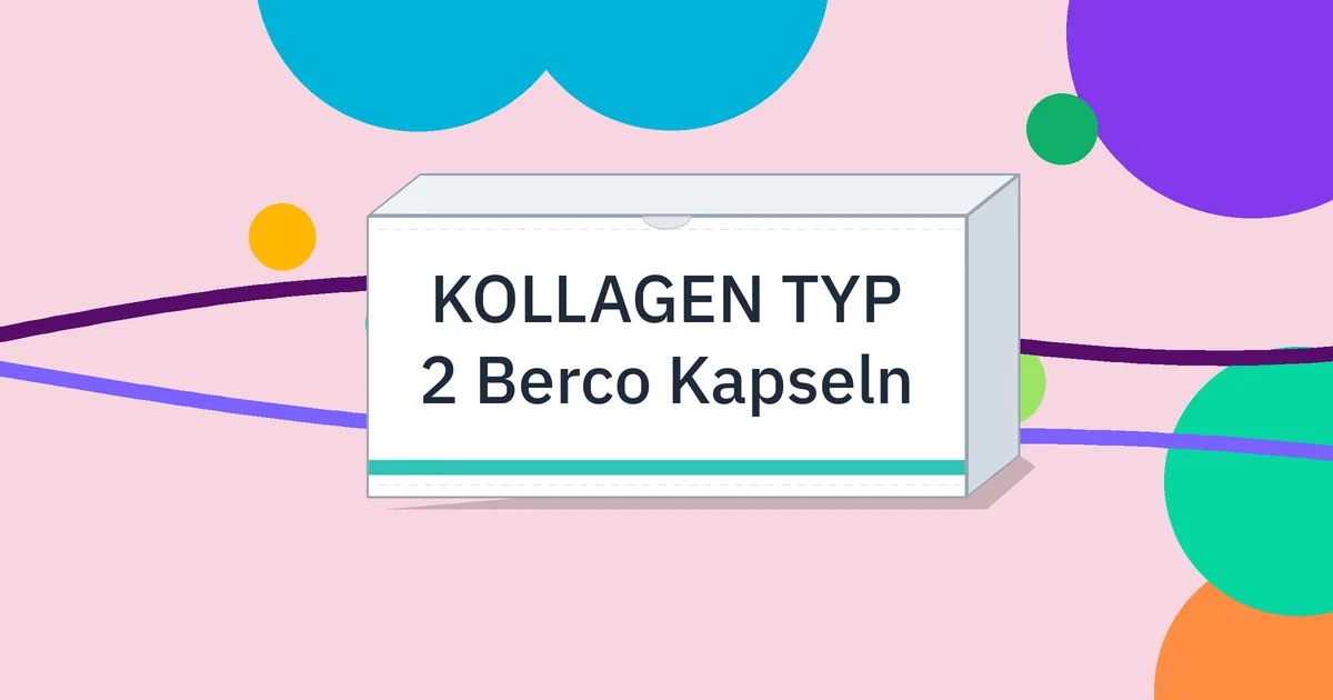Symbolbild: Packung mit der Aufschrift KOLLAGEN TYP 2 Berco Kapseln (PZN 19694040) – Verfügbarkeit und Bezug in Apotheken in Frankfurt am Main