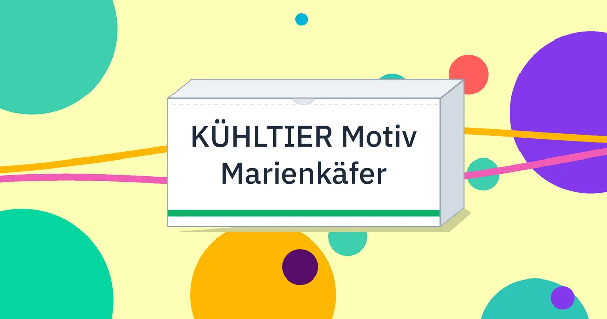 Symbolbild: Packung mit der Aufschrift KÜHLTIER Motiv Marienkäfer (PZN 15606317) – Verfügbarkeit und Bezug in Apotheken in Frankfurt am Main