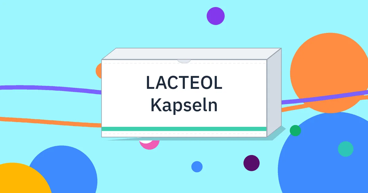Symbolbild: Packung mit der Aufschrift LACTEOL Kapseln (PZN 02064033) – Verfügbarkeit und Bezug in Apotheken in Frankfurt am Main