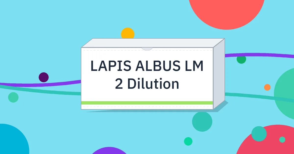 Symbolbild: Packung mit der Aufschrift LAPIS ALBUS LM 2 Dilution (PZN 13523018) – Verfügbarkeit und Bezug in Apotheken in Frankfurt am Main