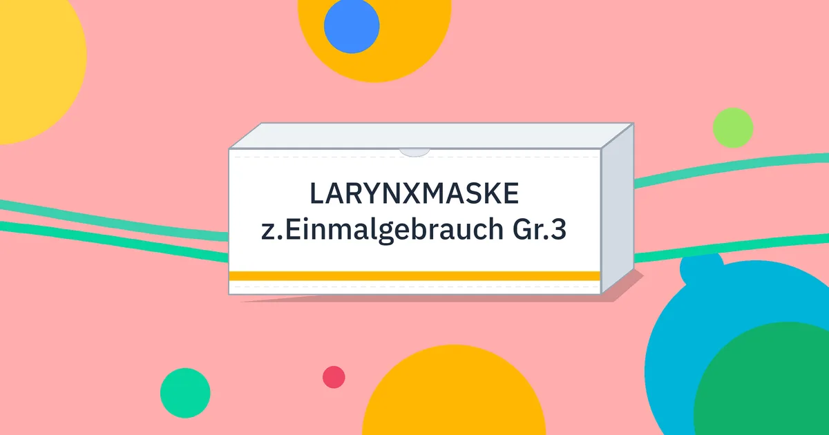 Symbolbild: Packung mit der Aufschrift LARYNXMASKE z.Einmalgebrauch Gr.3 (PZN 05749949) – Verfügbarkeit und Bezug in Apotheken in Frankfurt am Main
