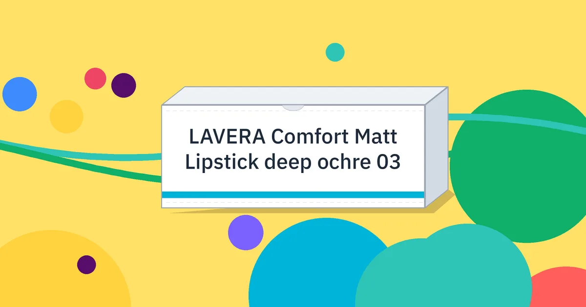 Symbolbild: Packung mit der Aufschrift LAVERA Comfort Matt Lipstick deep ochre 03 (PZN 18096839) – Verfügbarkeit und Bezug in Apotheken in Frankfurt am Main