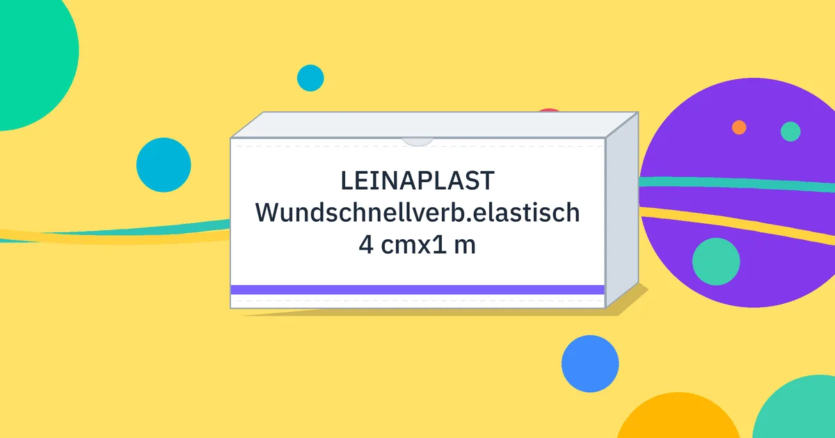 Symbolbild: Packung mit der Aufschrift LEINAPLAST Wundschnellverb.elastisch 4 cmx1 m (PZN 00971519) – Verfügbarkeit und Bezug in Apotheken in Frankfurt am Main