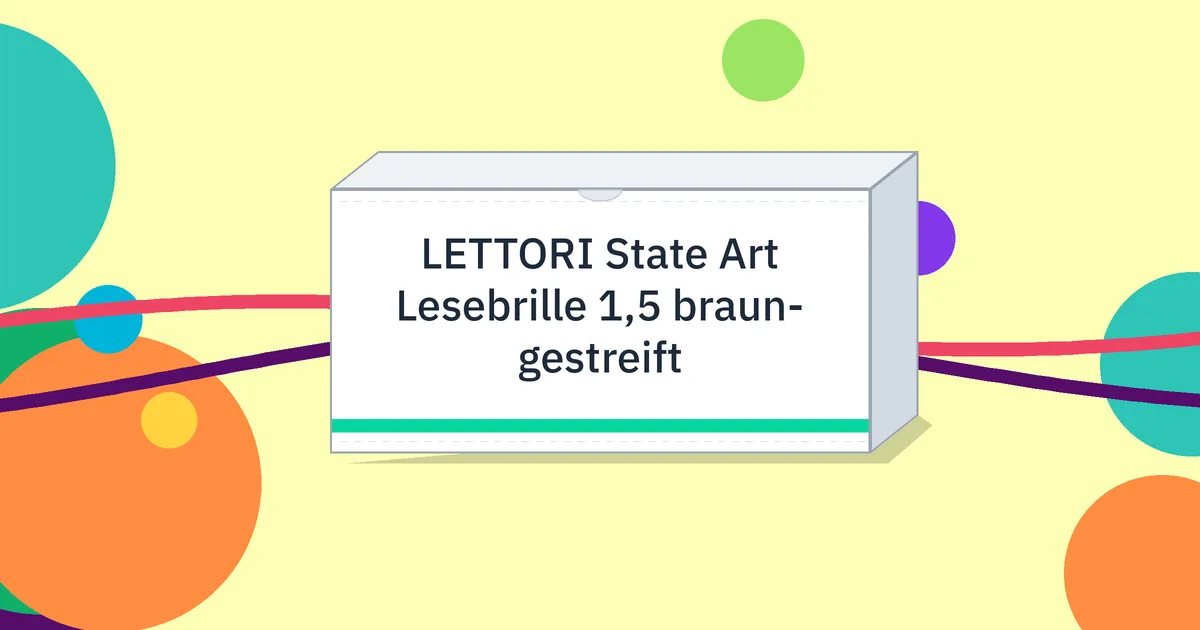 Symbolbild: Packung mit der Aufschrift LETTORI State Art Lesebrille 1,5 braun-gestreift (PZN 11056392) – Verfügbarkeit und Bezug in Apotheken in Frankfurt am Main