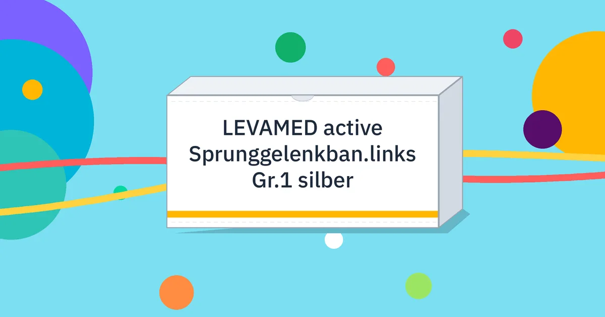 Symbolbild: Packung mit der Aufschrift LEVAMED active Sprunggelenkban.links Gr.1 silber (PZN 15294444) – Verfügbarkeit und Bezug in Apotheken in Frankfurt am Main