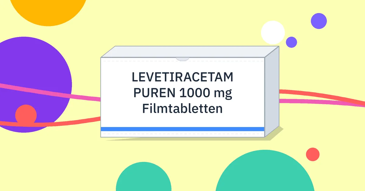 Symbolbild: Packung mit der Aufschrift LEVETIRACETAM PUREN 1000 mg Filmtabletten (PZN 12536846) – Verfügbarkeit und Bezug in Apotheken in Frankfurt am Main