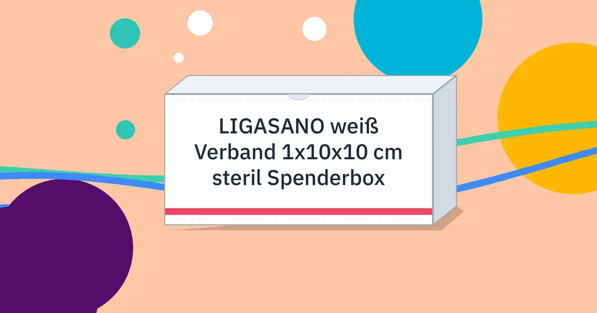 Symbolbild: Packung mit der Aufschrift LIGASANO weiß Verband 1x10x10 cm steril Spenderbox (PZN 17251309) – Verfügbarkeit und Bezug in Apotheken in Frankfurt am Main
