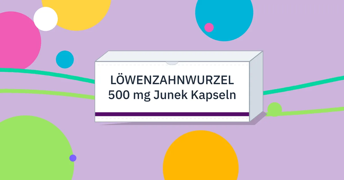 Symbolbild: Packung mit der Aufschrift LÖWENZAHNWURZEL 500 mg Junek Kapseln (PZN 19786925) – Verfügbarkeit und Bezug in Apotheken in Frankfurt am Main