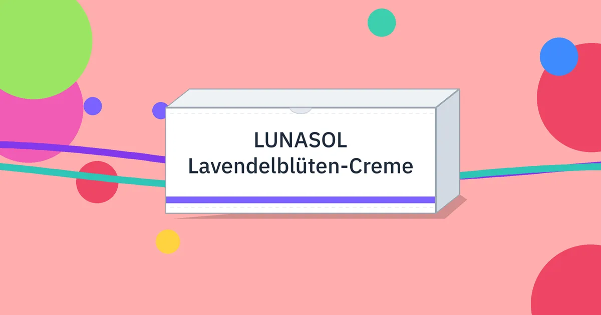 Symbolbild: Packung mit der Aufschrift LUNASOL Lavendelblüten-Creme (PZN 19755681) – Verfügbarkeit und Bezug in Apotheken in Frankfurt am Main