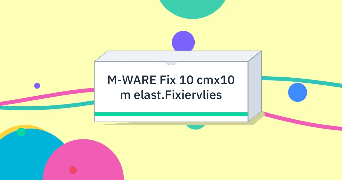 Symbolbild: Packung mit der Aufschrift M-WARE Fix 10 cmx10 m elast.Fixiervlies (PZN 02512661) – Verfügbarkeit und Bezug in Apotheken in Frankfurt am Main