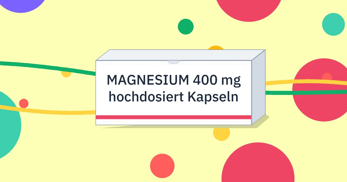 Symbolbild: Packung mit der Aufschrift MAGNESIUM 400 mg hochdosiert Kapseln (PZN 16850479) – Verfügbarkeit und Bezug in Apotheken in Frankfurt am Main