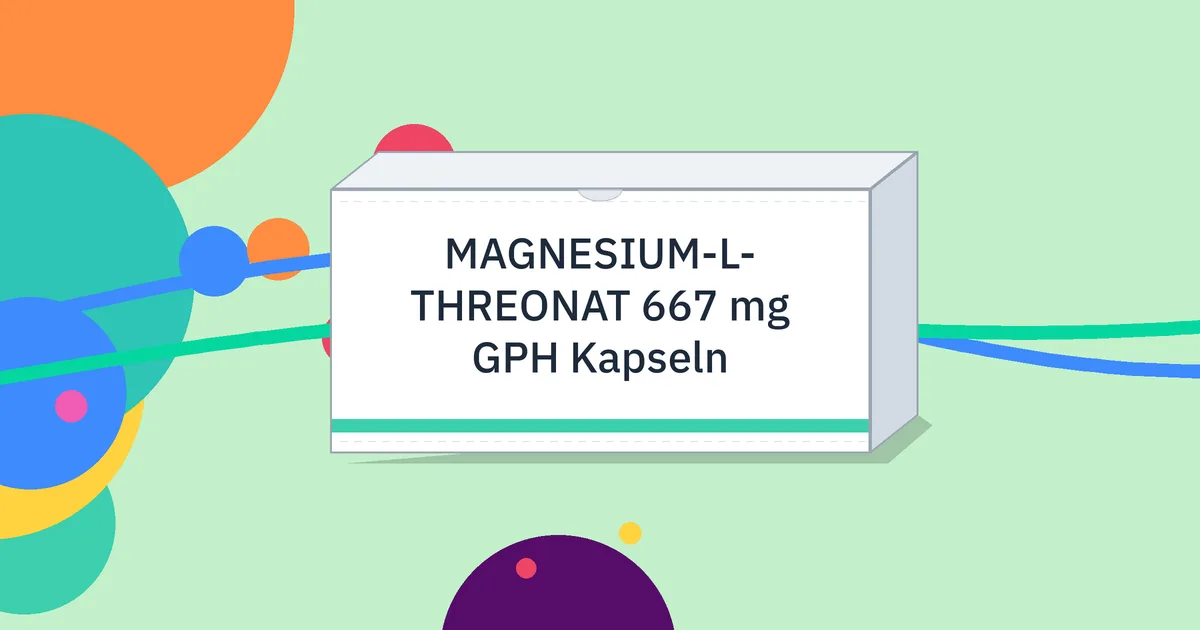 Symbolbild: Packung mit der Aufschrift MAGNESIUM-L-THREONAT 667 mg GPH Kapseln (PZN 20542217) – Verfügbarkeit und Bezug in Apotheken in Frankfurt am Main