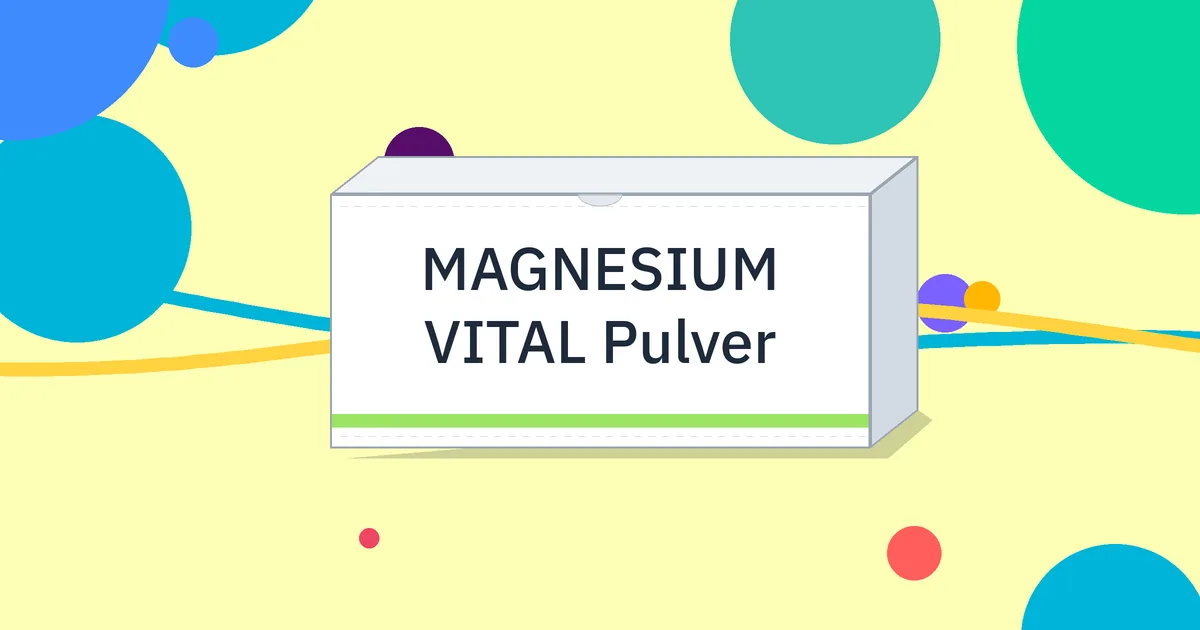 Symbolbild: Packung mit der Aufschrift MAGNESIUM VITAL Pulver (PZN 13898379) – Verfügbarkeit und Bezug in Apotheken in Frankfurt am Main