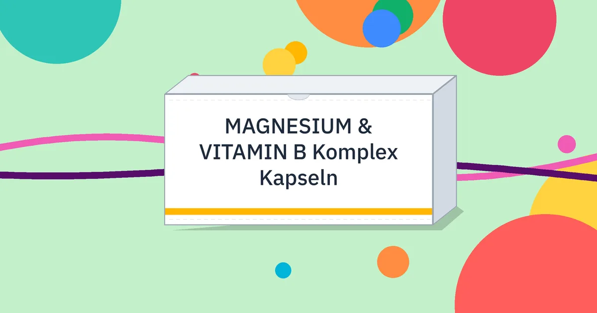 Symbolbild: Packung mit der Aufschrift MAGNESIUM & VITAMIN B Komplex Kapseln (PZN 18650939) – Verfügbarkeit und Bezug in Apotheken in Frankfurt am Main