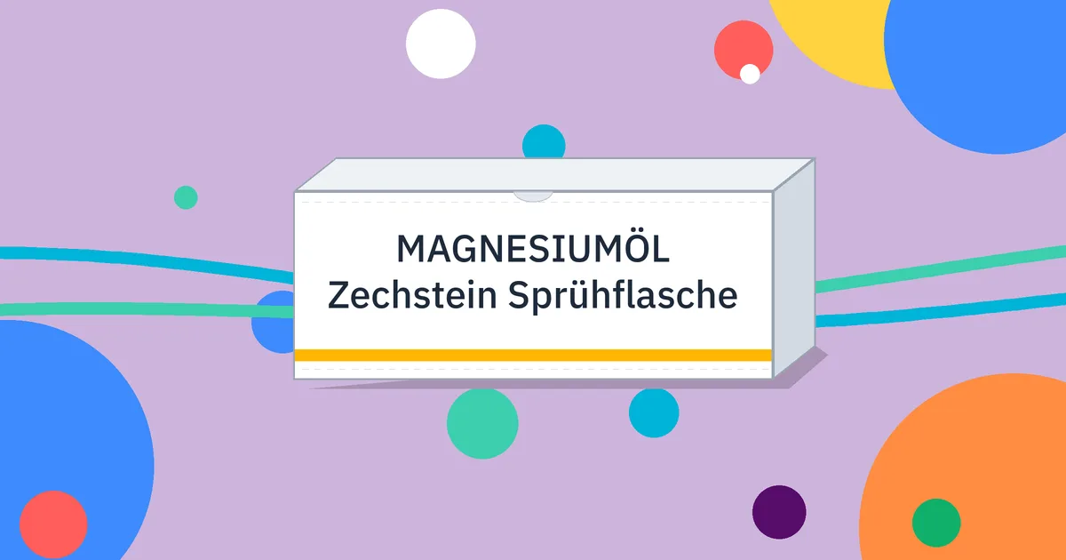 Symbolbild: Packung mit der Aufschrift MAGNESIUMÖL Zechstein Sprühflasche (PZN 16144563) – Verfügbarkeit und Bezug in Apotheken in Frankfurt am Main
