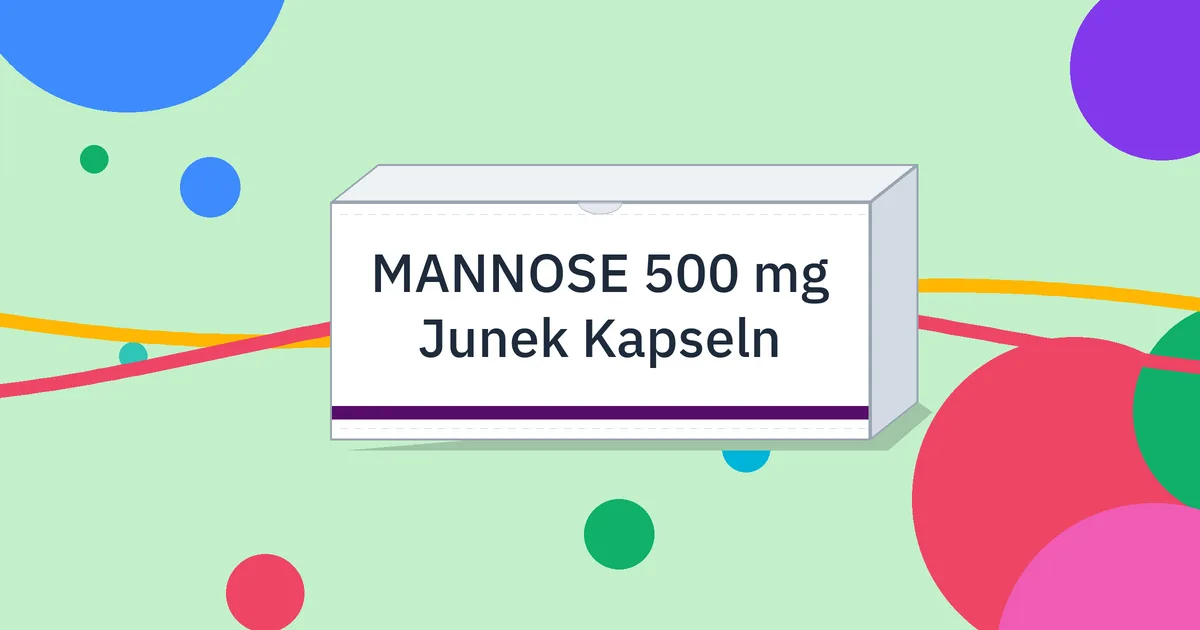 Symbolbild: Packung mit der Aufschrift MANNOSE 500 mg Junek Kapseln (PZN 13894476) – Verfügbarkeit und Bezug in Apotheken in Frankfurt am Main