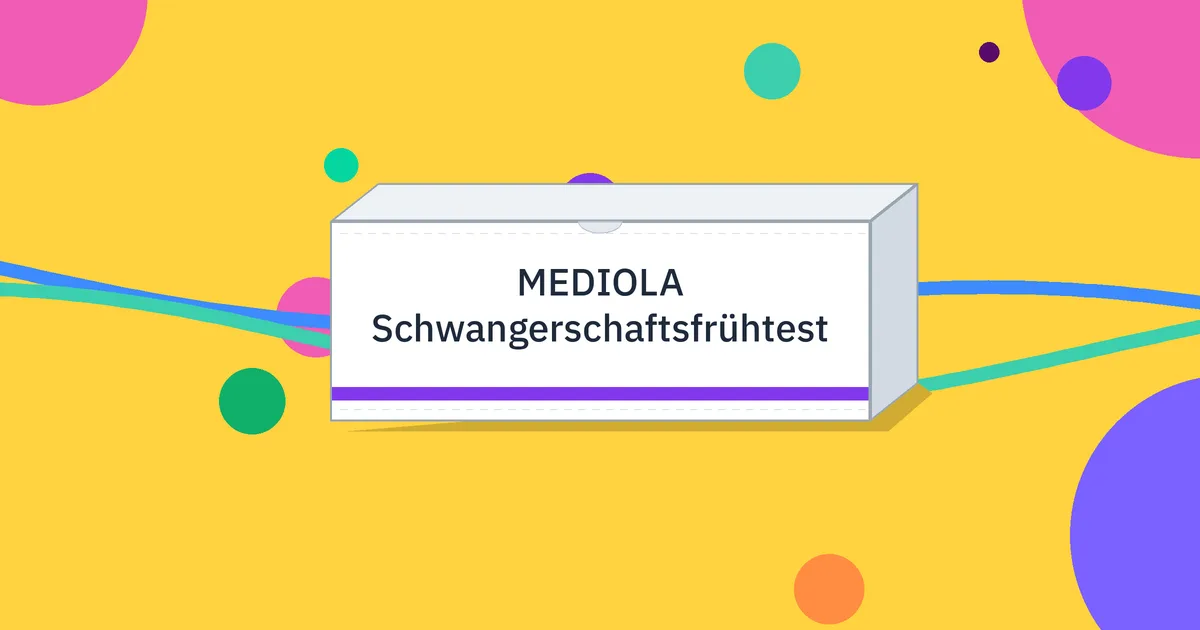 Symbolbild: Packung mit der Aufschrift MEDIOLA Schwangerschaftsfrühtest (PZN 11384587) – Verfügbarkeit und Bezug in Apotheken in Frankfurt am Main