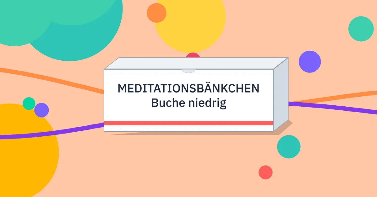 Symbolbild: Packung mit der Aufschrift MEDITATIONSBÄNKCHEN Buche niedrig (PZN 17244019) – Verfügbarkeit und Bezug in Apotheken in Frankfurt am Main