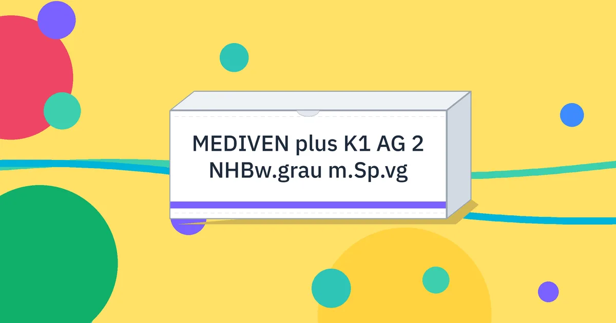 Symbolbild: Packung mit der Aufschrift MEDIVEN plus K1 AG 2 NHBw.grau m.Sp.vg (PZN 18939433) – Verfügbarkeit und Bezug in Apotheken in Frankfurt am Main