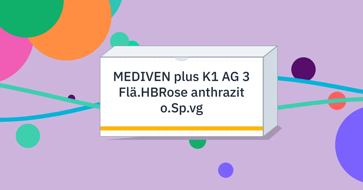 Symbolbild: Packung mit der Aufschrift MEDIVEN plus K1 AG 3 Flä.HBRose anthrazit o.Sp.vg (PZN 15911457) – Verfügbarkeit und Bezug in Apotheken in Frankfurt am Main