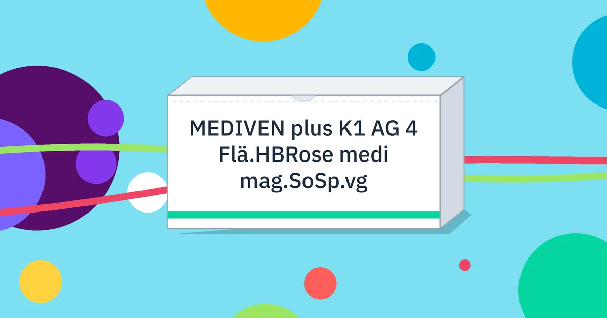 Symbolbild: Packung mit der Aufschrift MEDIVEN plus K1 AG 4 Flä.HBRose medi mag.SoSp.vg (PZN 15912296) – Verfügbarkeit und Bezug in Apotheken in Frankfurt am Main