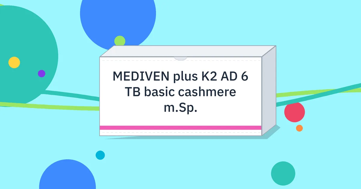 Symbolbild: Packung mit der Aufschrift MEDIVEN plus K2 AD 6 TB basic cashmere m.Sp. (PZN 15094248) – Verfügbarkeit und Bezug in Apotheken in Frankfurt am Main