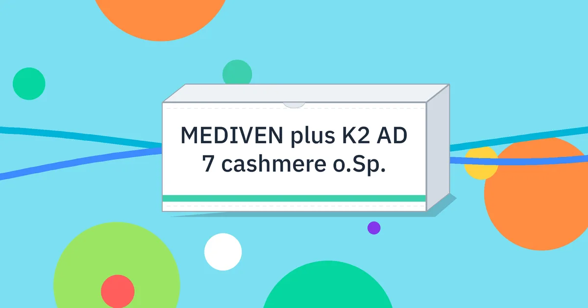 Symbolbild: Packung mit der Aufschrift MEDIVEN plus K2 AD 7 cashmere o.Sp. (PZN 15092858) – Verfügbarkeit und Bezug in Apotheken in Frankfurt am Main