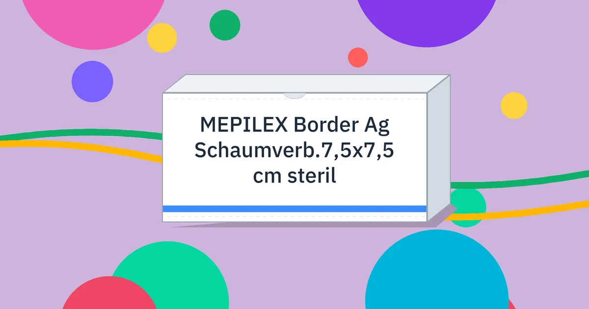 Symbolbild: Packung mit der Aufschrift MEPILEX Border Ag Schaumverb.7,5x7,5 cm steril (PZN 17836642) – Verfügbarkeit und Bezug in Apotheken in Frankfurt am Main