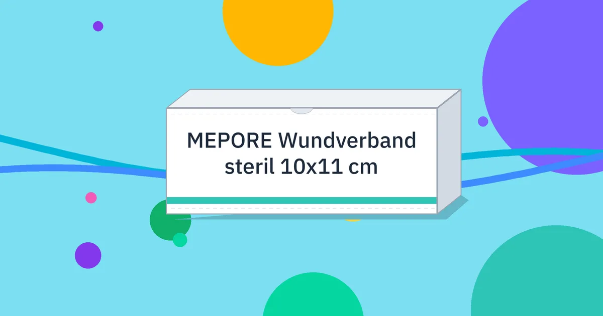 Symbolbild: Packung mit der Aufschrift MEPORE Wundverband steril 10x11 cm (PZN 10264556) – Verfügbarkeit und Bezug in Apotheken in Frankfurt am Main