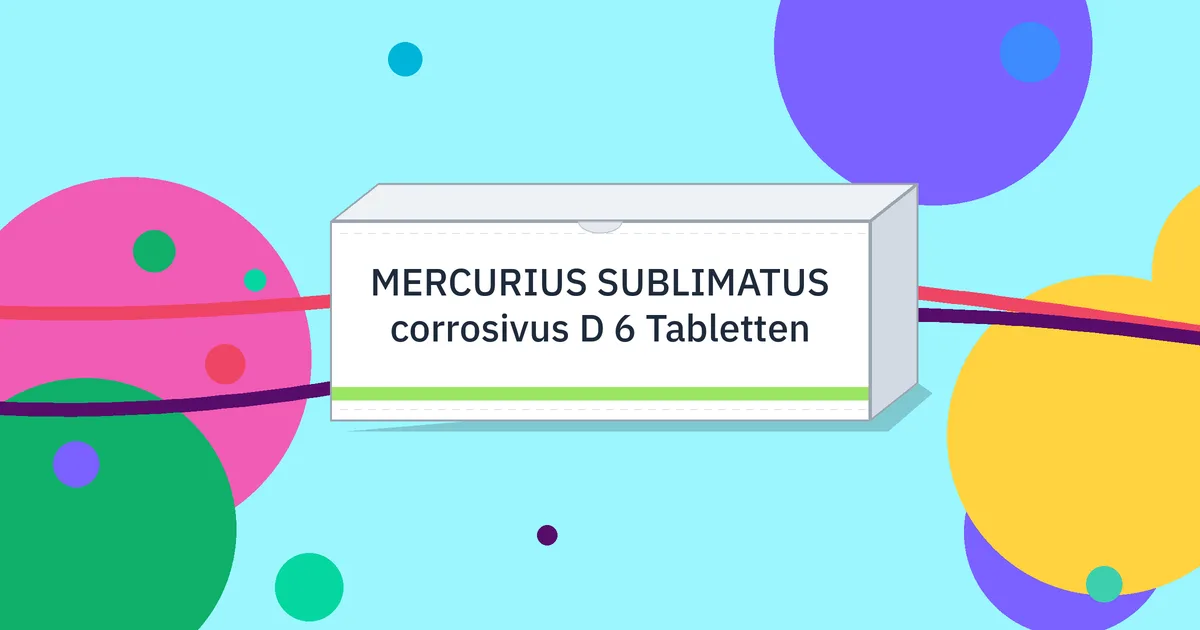 Symbolbild: Packung mit der Aufschrift MERCURIUS SUBLIMATUS corrosivus D 6 Tabletten (PZN 02116480) – Verfügbarkeit und Bezug in Apotheken in Frankfurt am Main