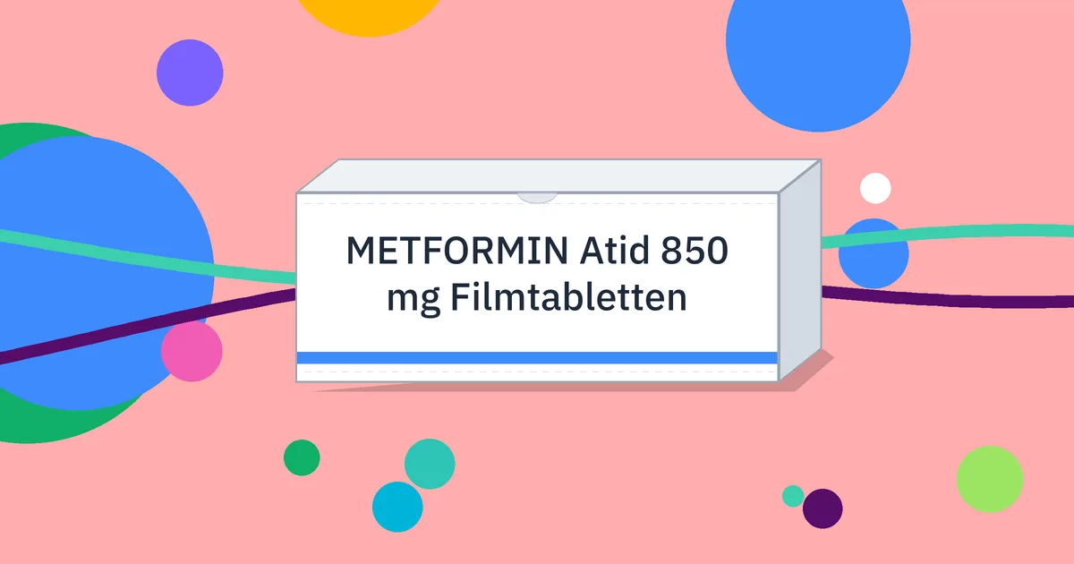 Symbolbild: Packung mit der Aufschrift METFORMIN Atid 850 mg Filmtabletten (PZN 05542266) – Verfügbarkeit und Bezug in Apotheken in Frankfurt am Main