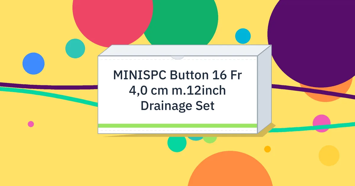 Symbolbild: Packung mit der Aufschrift MINISPC Button 16 Fr 4,0 cm m.12inch Drainage Set (PZN 20820900) – Verfügbarkeit und Bezug in Apotheken in Frankfurt am Main